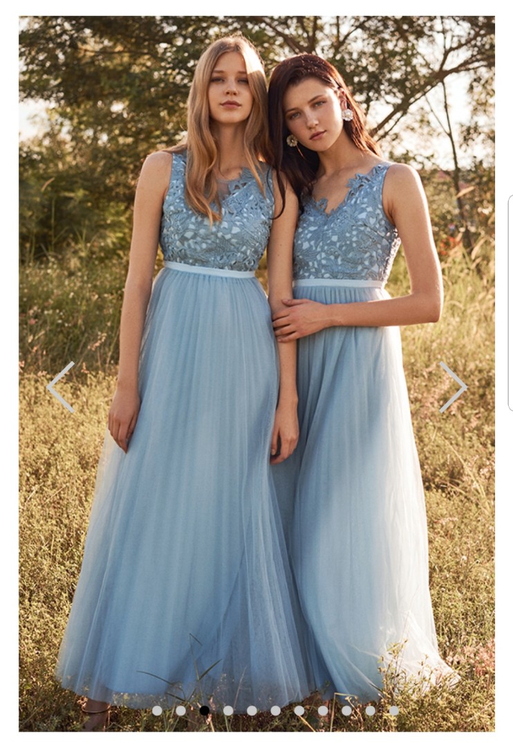 ELLEN PLEATED TULLE MAXI DRESS IN POWDER BLUE, Women's Fashion, Dresses ...