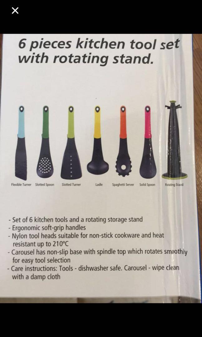 Philips 6 pieces kitchen tool set with rotating stand, Furniture & Home ...