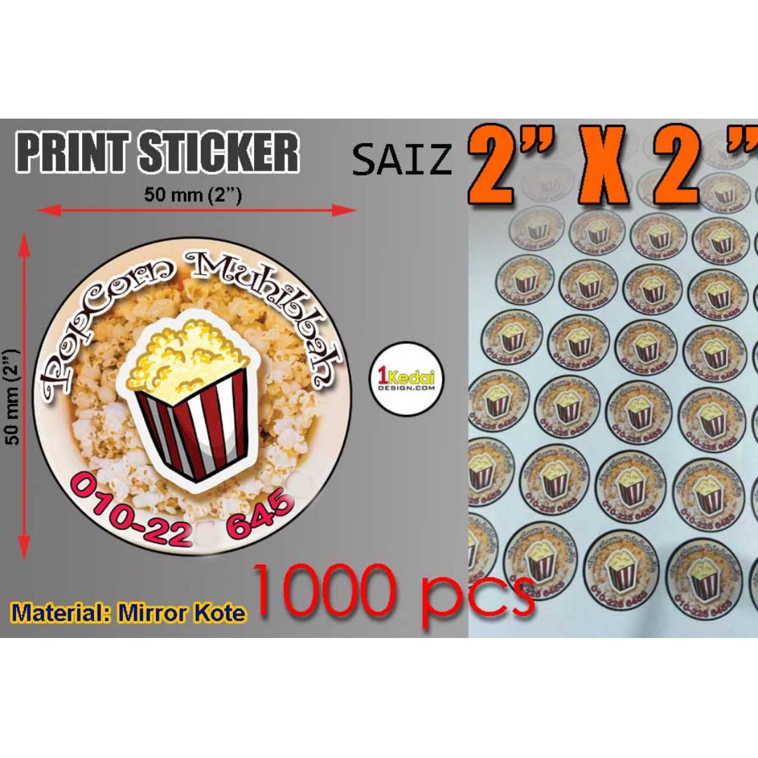 Print Sticker Bulat 2X2 inchi 1000 Keping, Hobbies & Toys, Stationery ...