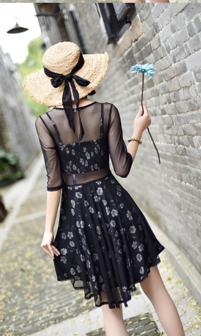 Sheer Mesh Flora Dress, Women's Fashion, Tops, Sleeveless on Carousell