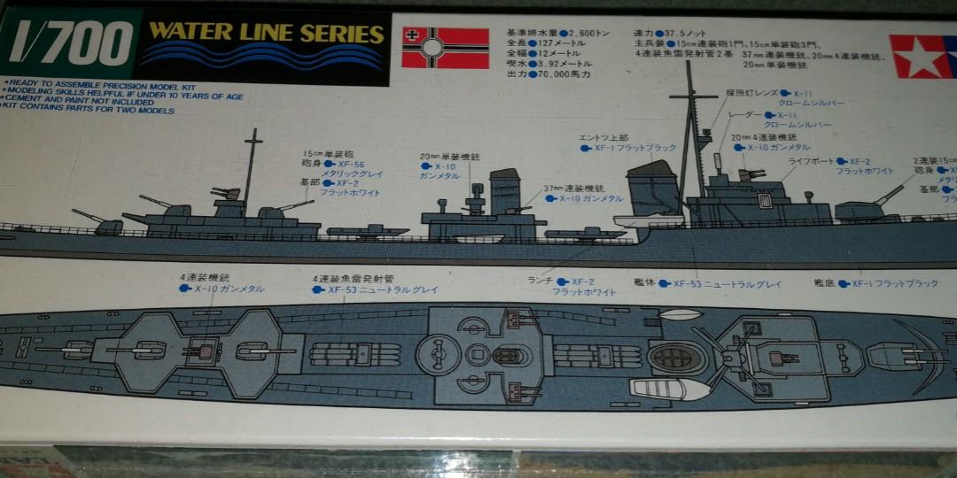 1:700 German Z Class destroyers by Tamiya & Skywave, Hobbies & Toys ...