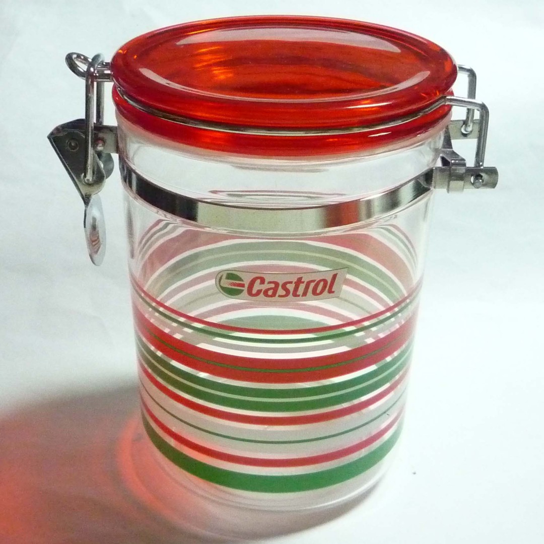 CASTROL MOTOR OIL Promo FOOD CONTAINER JAR Metal Lock Malaysia 5.75 ...