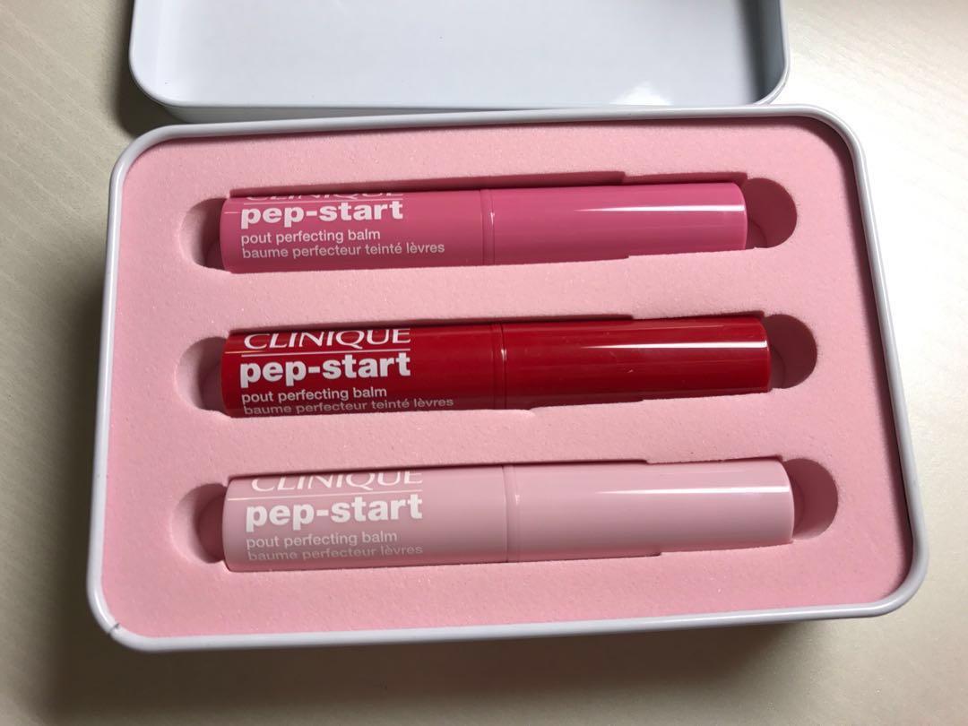 CLINIQUE Pepped Up Pout Pep-Start Pout Perfect Balm Gift Set Box Tin ...