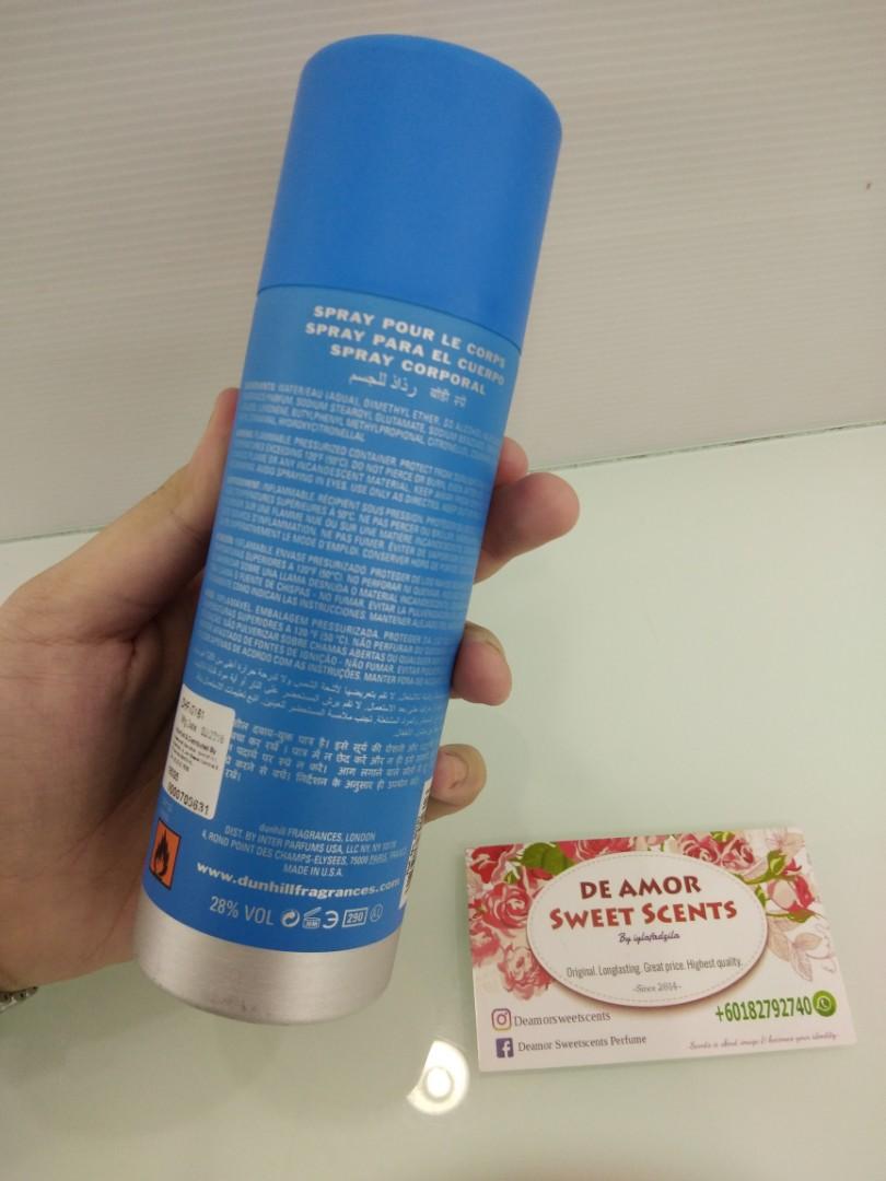 Dunhill Blue Body Spray 195ml Original from Counter, Beauty & Personal Care, Fragrance ...