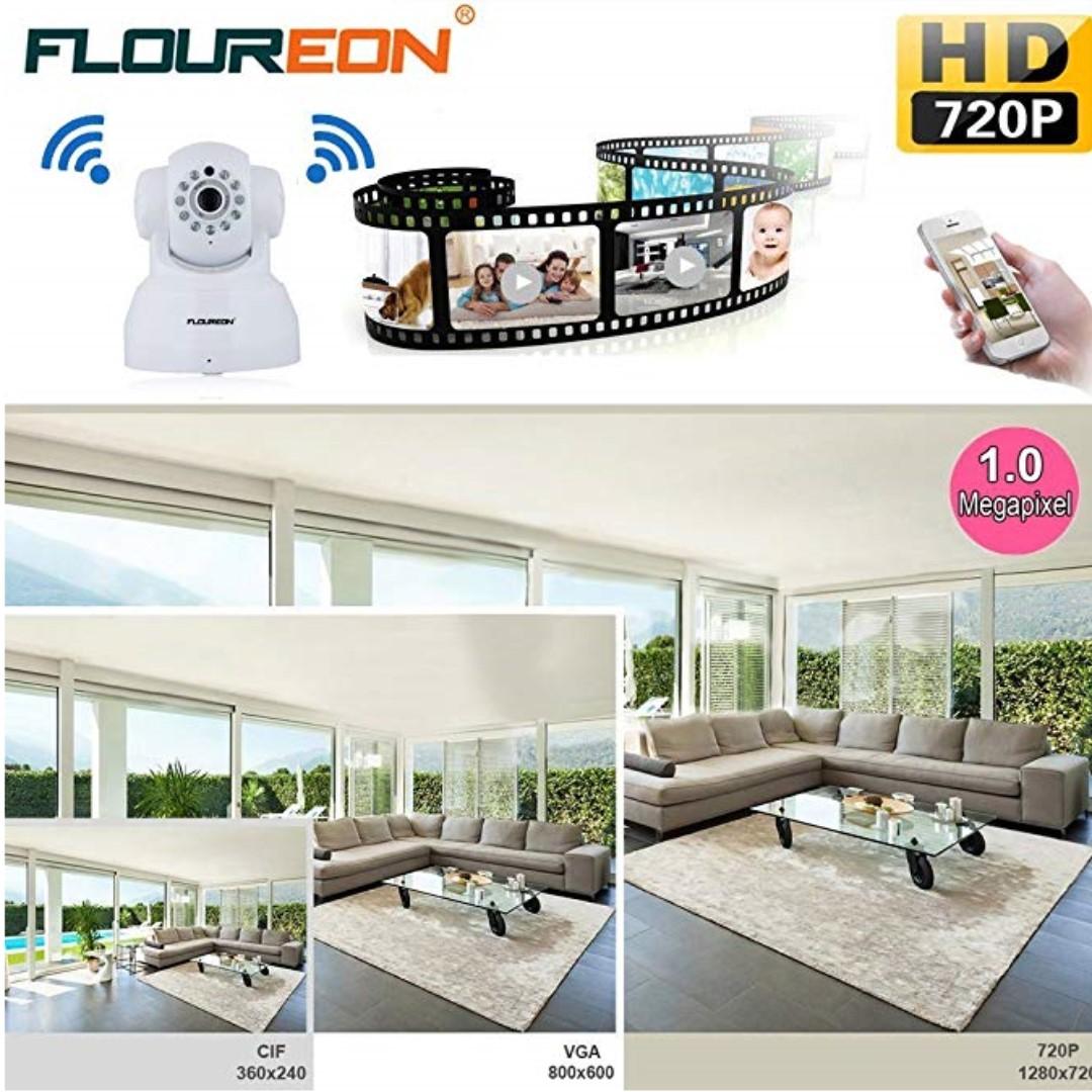 FLOUREON Wireless IP Camera 720P HD Home Surveillance Security Indoor ...