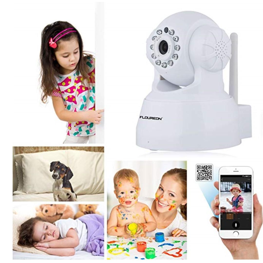 FLOUREON Wireless IP Camera 720P HD Home Surveillance Security Indoor ...