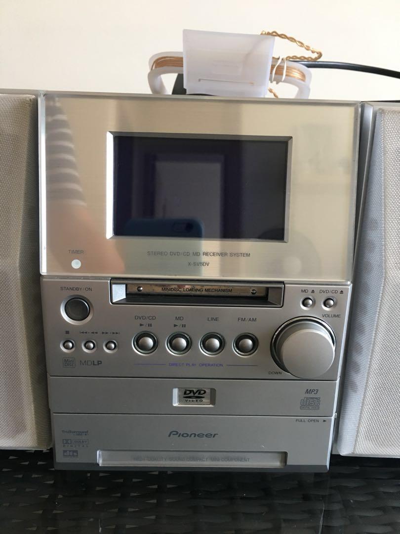 Pioneer X-SV5DV ⭐️Hi Fi System (DVD/CD/MD/Radio/remote control), 音響器材 ...