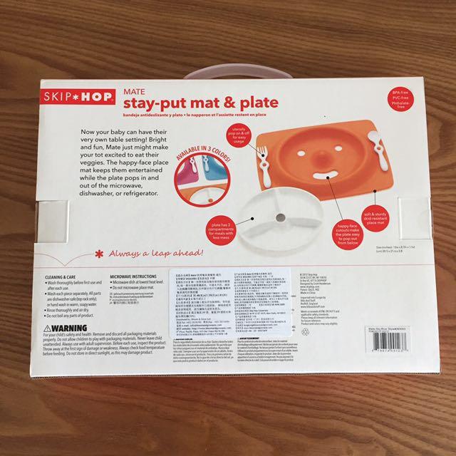 Skip Hop Mate Stay-put Mat & Plate - Blue, Babies & Kids, Nursing ...