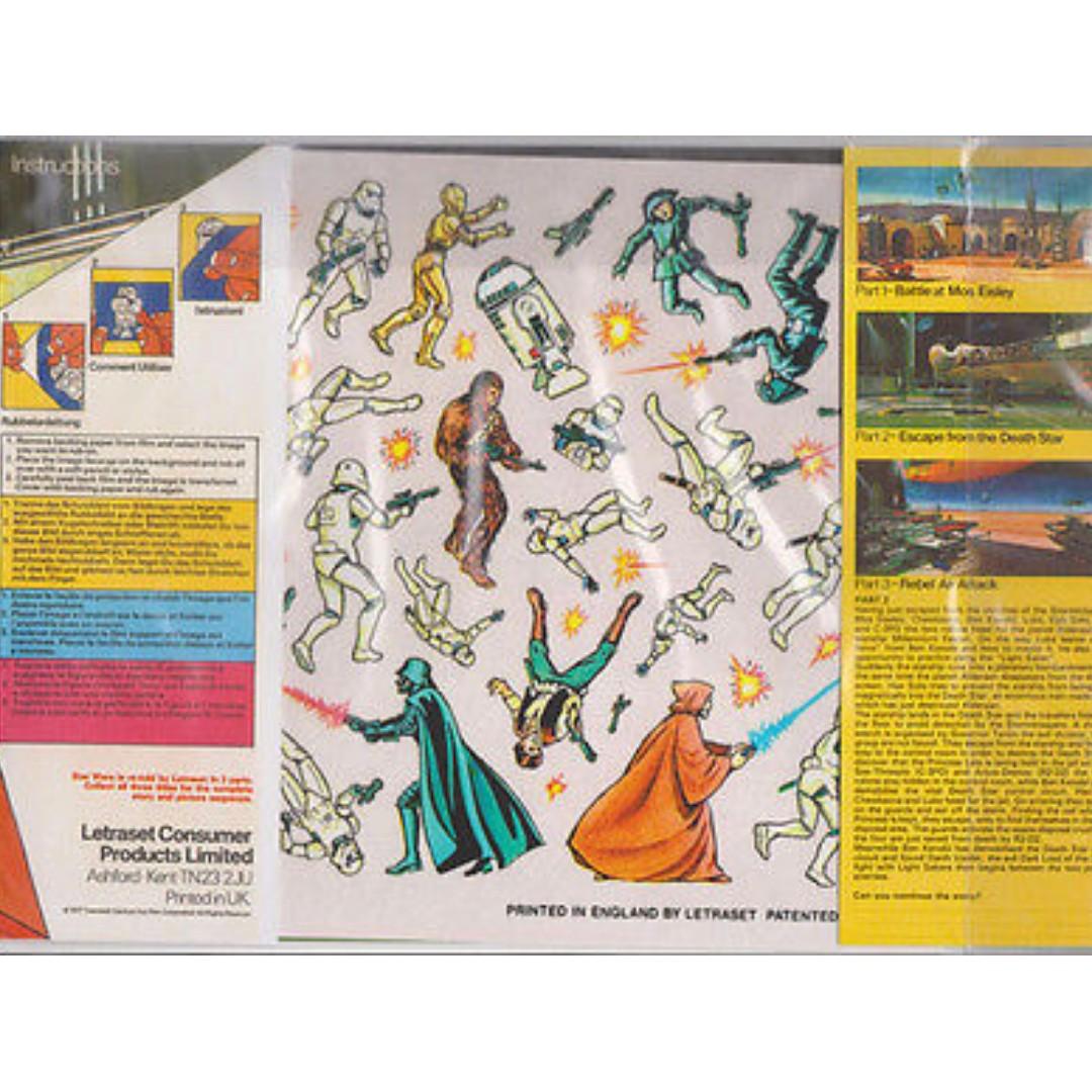 STAR WARS UK LETRASET RUB-ON TRANSFER SERIES 1-3 (SET OF 3), Hobbies ...