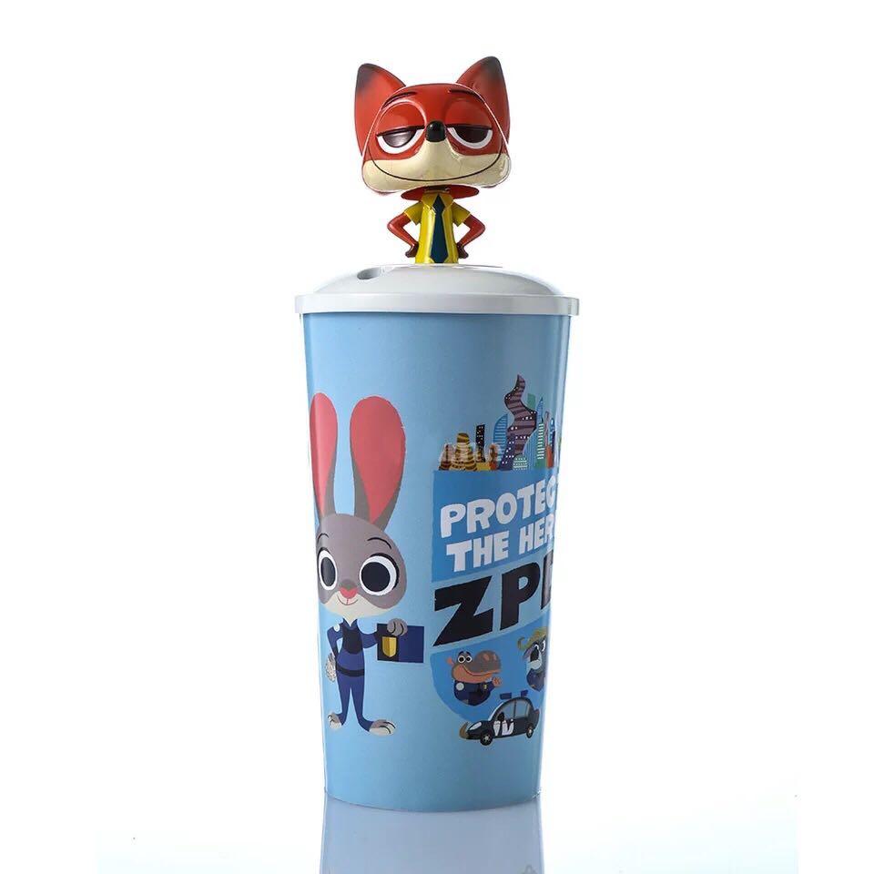 DISNEY ZOOTOPIA JUDY HOPPS RABBIT NICK WILDE FOX TUMBLER CUP FIGURES ...