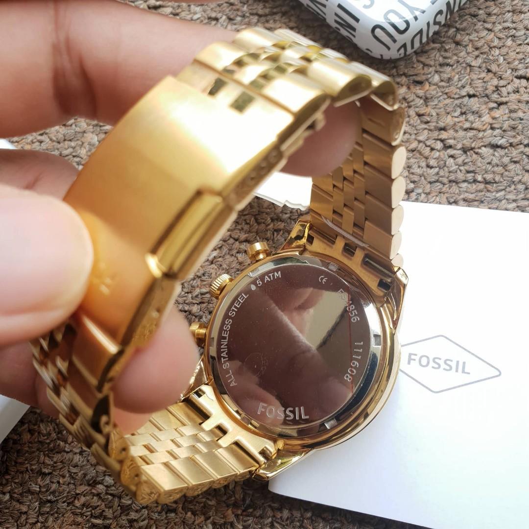 Fossil Townsman Chronograph Champagne Dial Gold-tone Men's Watch ...