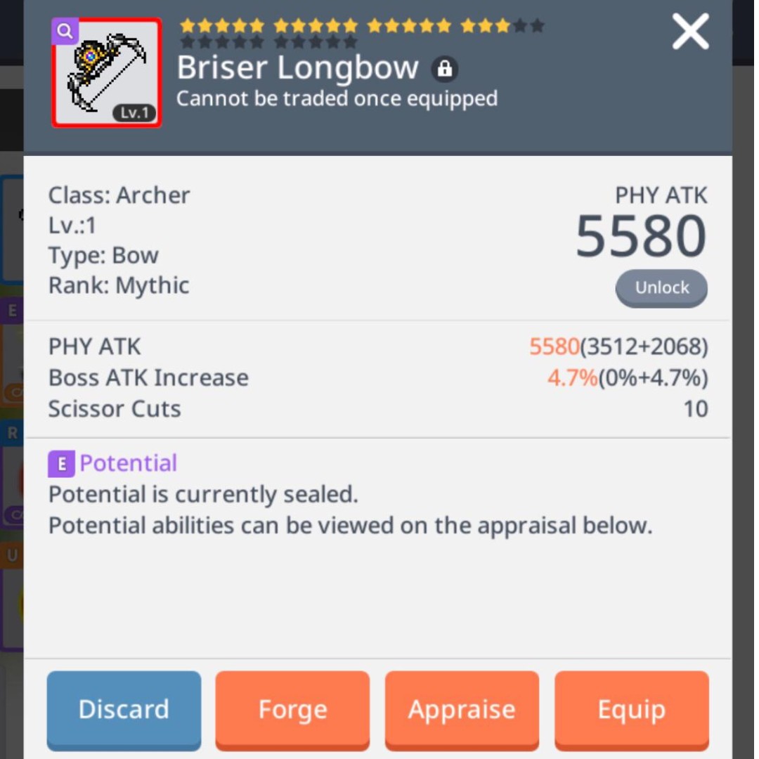 Maplestory M Union 2 Mythic Claw/Bow, Video Gaming, Gaming Accessories ...