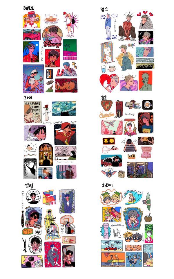 [SG GO] Fanart Stickers by @malllllang, Hobbies & Toys, Memorabilia ...