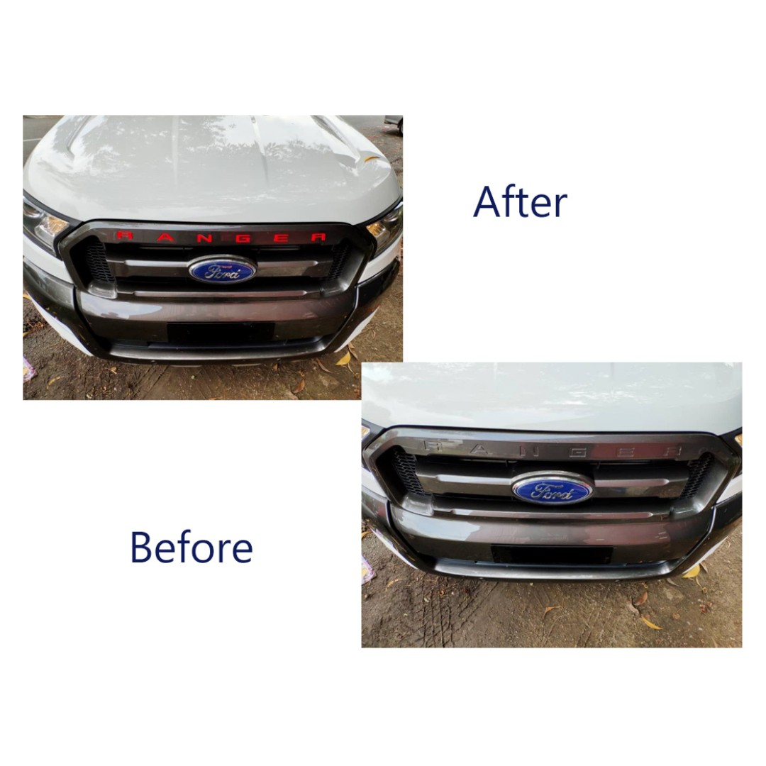 FORD RANGER WORD BADGE STICKER (RED), Auto Accessories on Carousell
