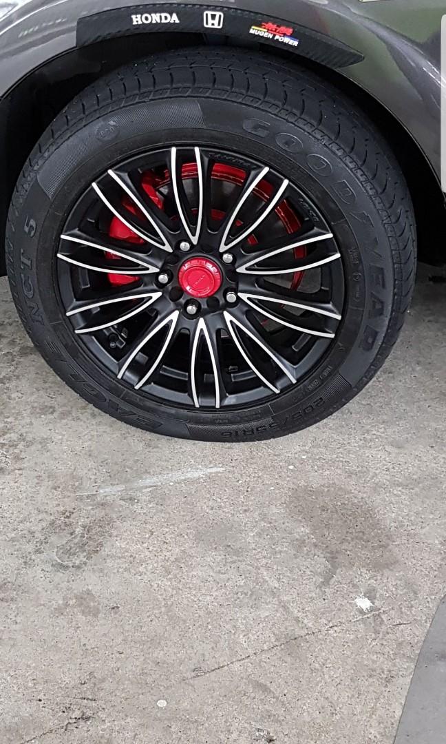 Honda Stream 16" tyres & rim, Car Accessories, Tyres & Rims on Carousell