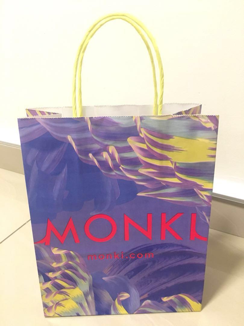 Monki paper bag, Luxury, Bags & Wallets on Carousell