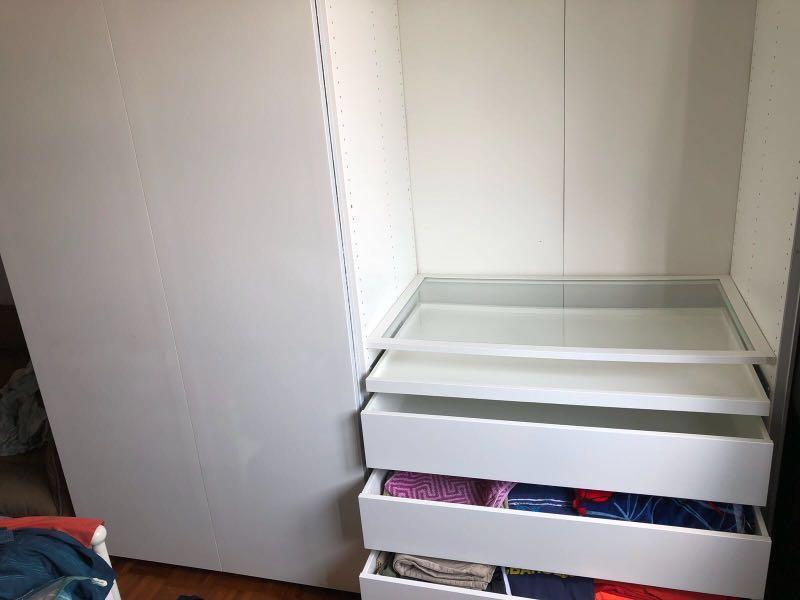 PAX 1.5m Long wardrobe scratchless with installation, Babies & Kids ...