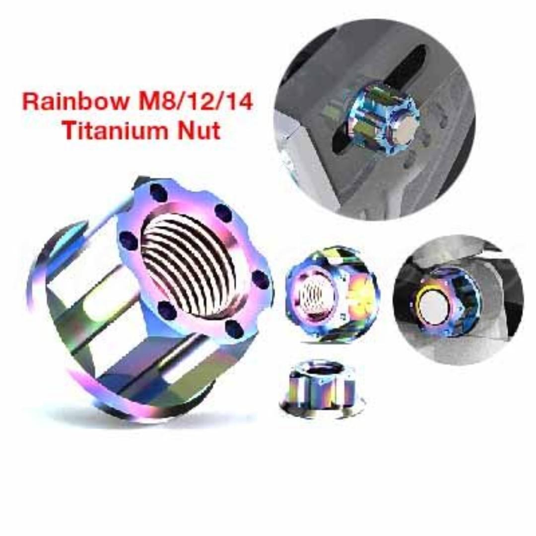 Rainbow M5 / M6 / M8 / M10 / M12 / M14 Titanium Nut, Sports Equipment ...