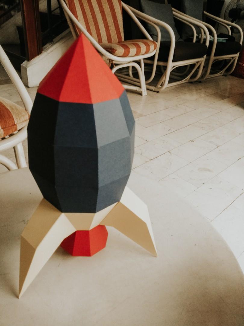 Rocket Paper Craft | 3D Paper Rocketship | Decoration, Hobbies & Toys ...