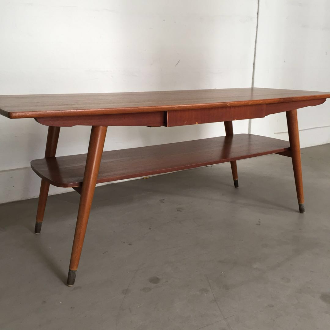 SALE! Pencil leg metal caps coffee table/TV console, Furniture & Home ...