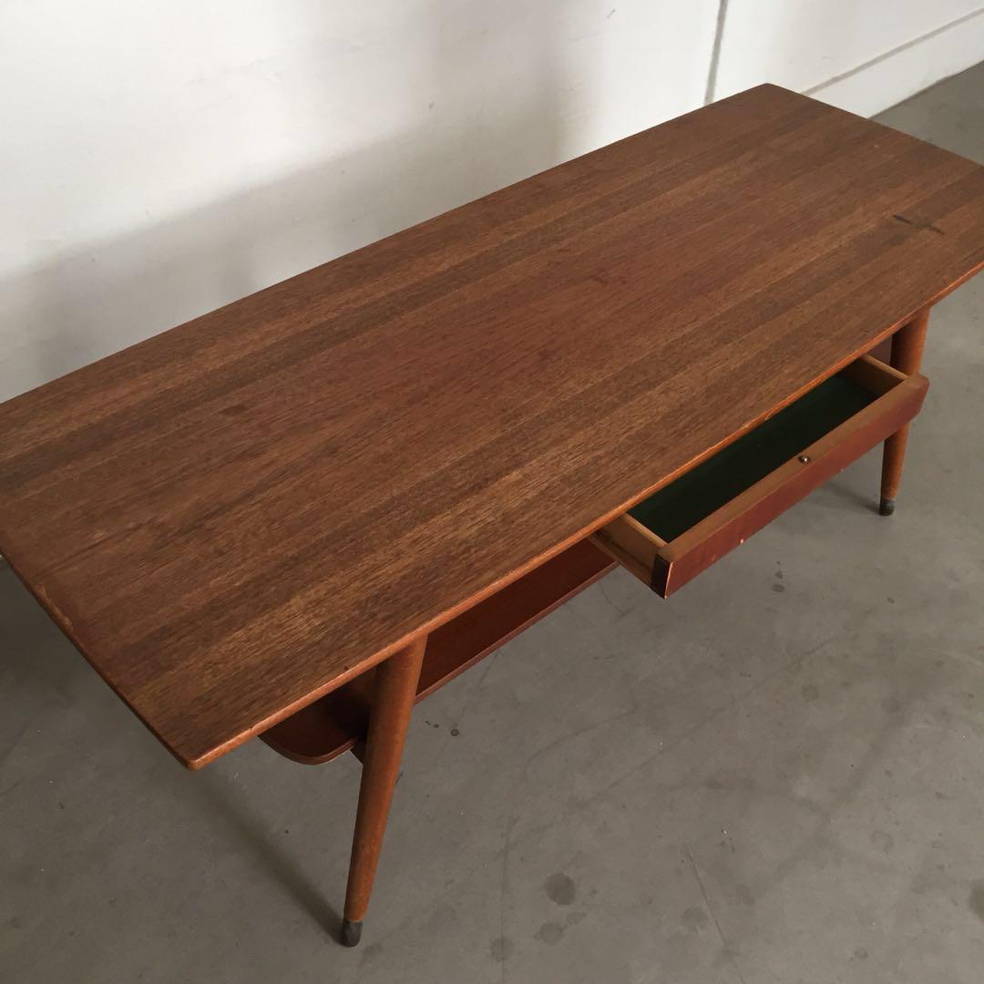 SALE! Pencil leg metal caps coffee table/TV console, Furniture & Home ...
