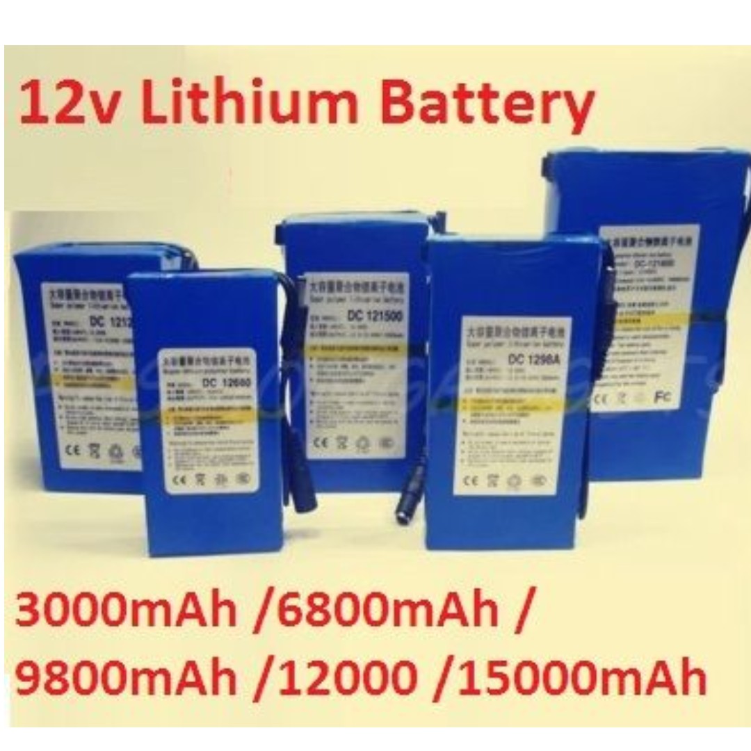 12v Lithium Rechargeable Battery LED Lights li polymer li ion batteries ...