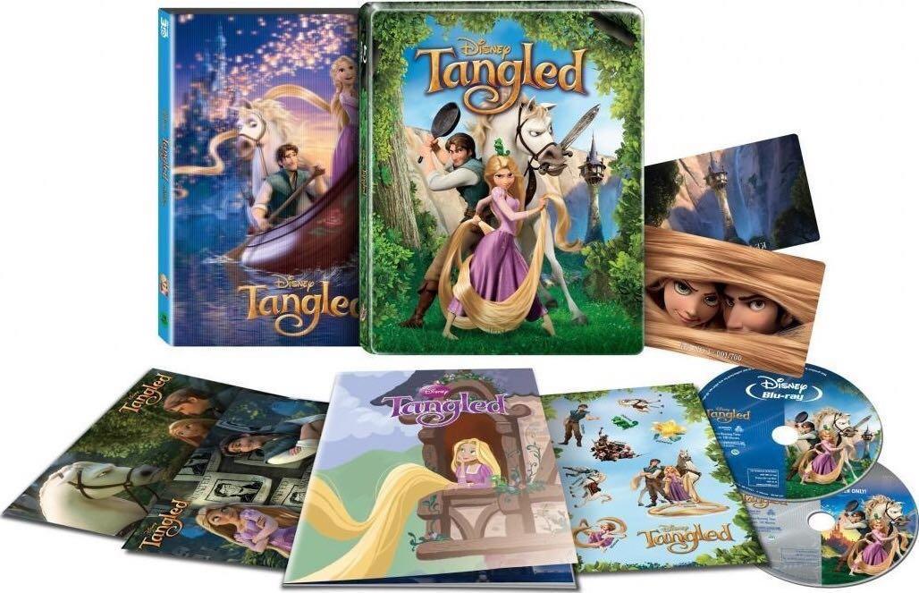 TANGLED 3D+2D Blu-ray Steelbook Korea KimchiDVD Exclusive Lenticular ...