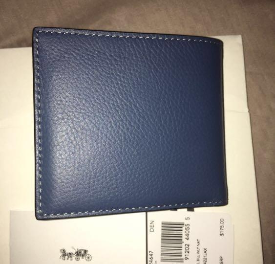 Coach Men House of Leather 1941 Demin Color Double Billfold Wallet, Men ...