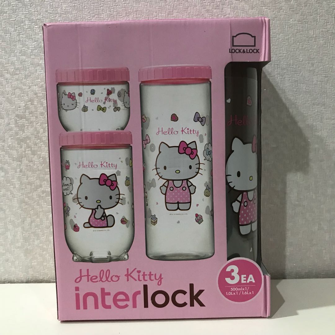 Hello Kitty Snack Container Set, Furniture & Home Living, Kitchenware ...