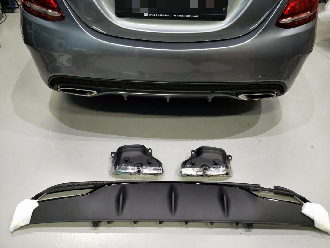 Mercedes Benz W205 AMG or Non AMG Diffuser Kit Available, Car ...