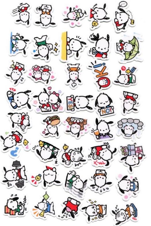 Pochacco Scrapbook / Planner Stickers #35A, Hobbies & Toys, Stationery ...
