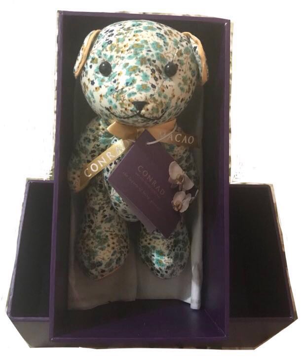 Conrad Macau bear with box, Hobbies & Toys, Toys & Games on Carousell