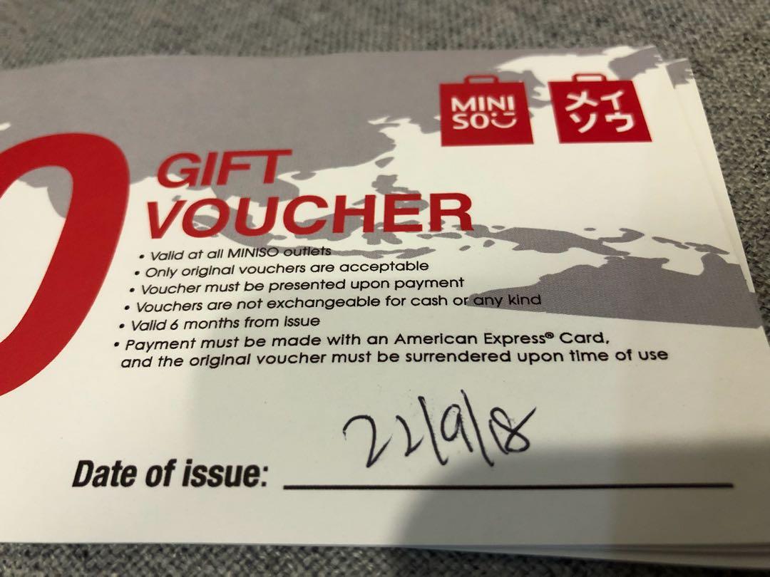 MINISO Gift Vouchers, Tickets & Vouchers, Vouchers on Carousell