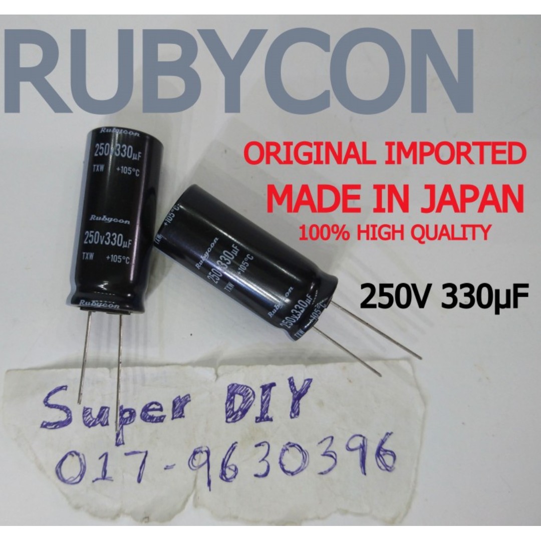 ORIGINAL JAPAN RUBYCON 250V 330uF Electrolytic capacitor, TV & Home ...