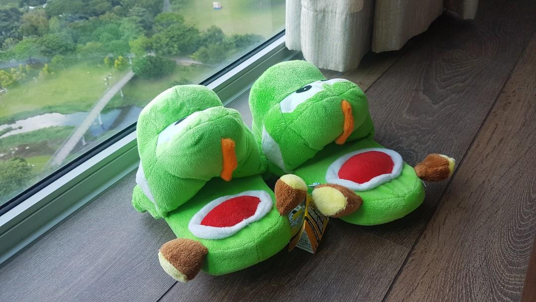 Super Mario Bros - Yoshi Plushie Bedroom Slippers, Hobbies & Toys, Toys ...