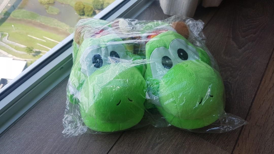 Super Mario Bros - Yoshi Plushie Bedroom Slippers, Hobbies & Toys, Toys ...