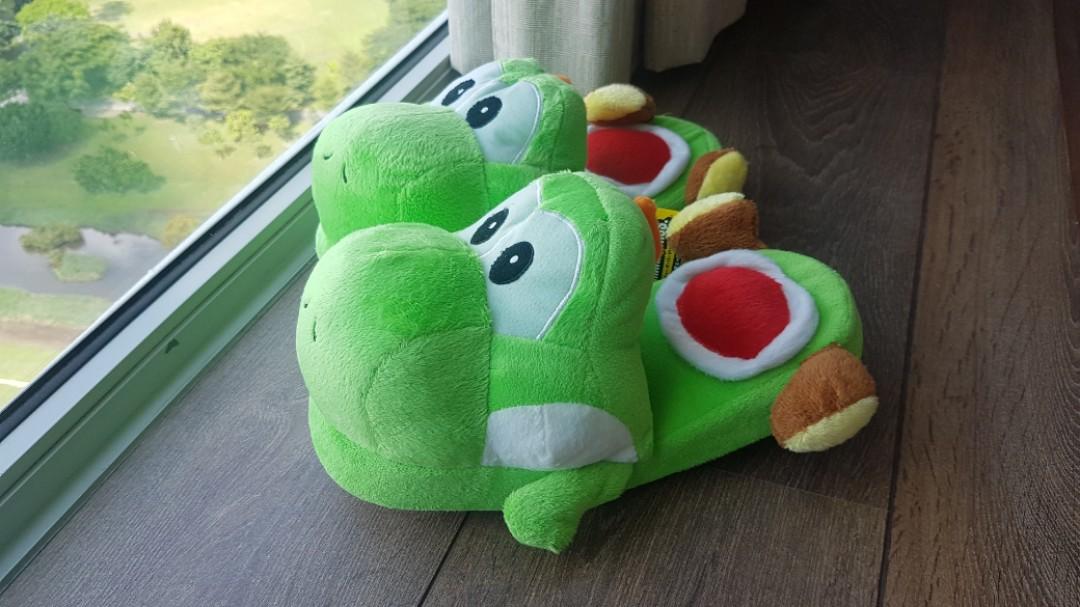 Super Mario Bros - Yoshi Plushie Bedroom Slippers, Hobbies & Toys, Toys ...