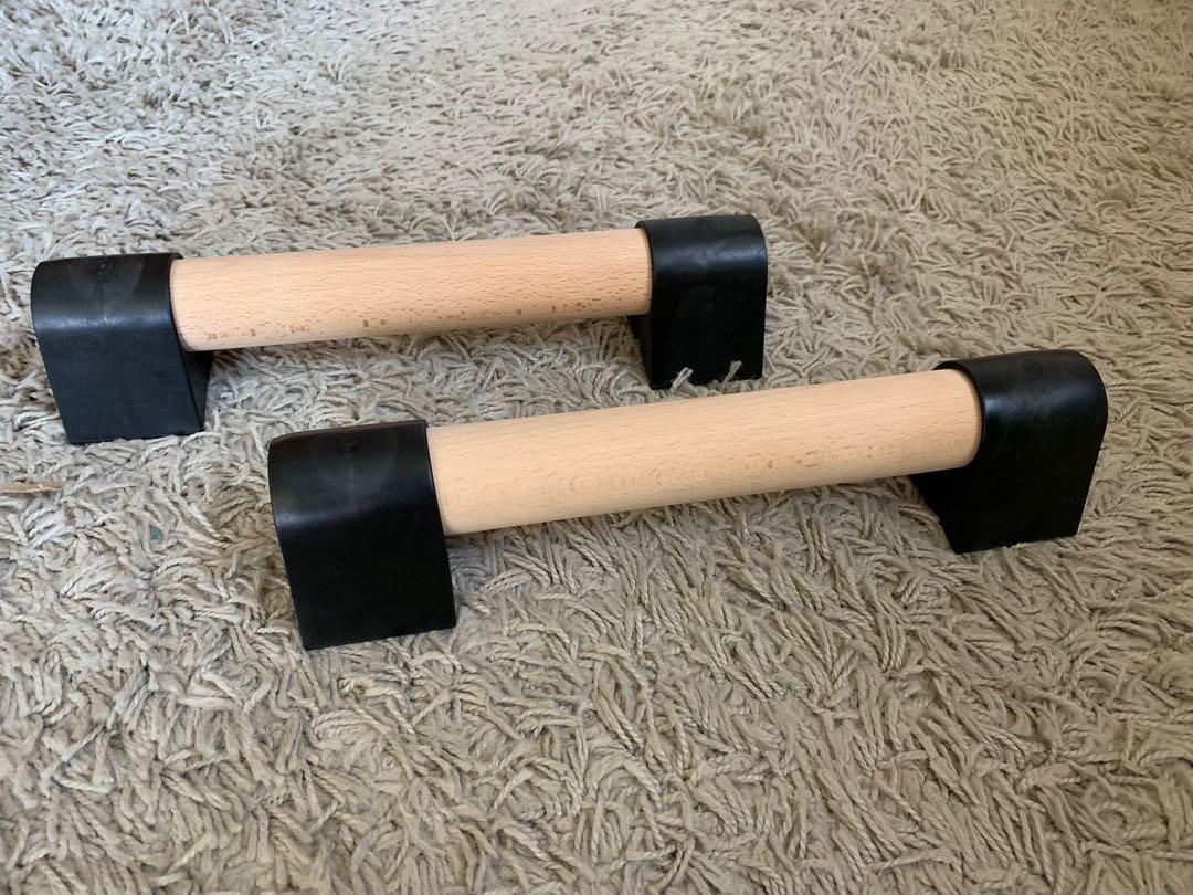 Wood Mini parallettes, Sports Equipment, Exercise & Fitness, Toning ...
