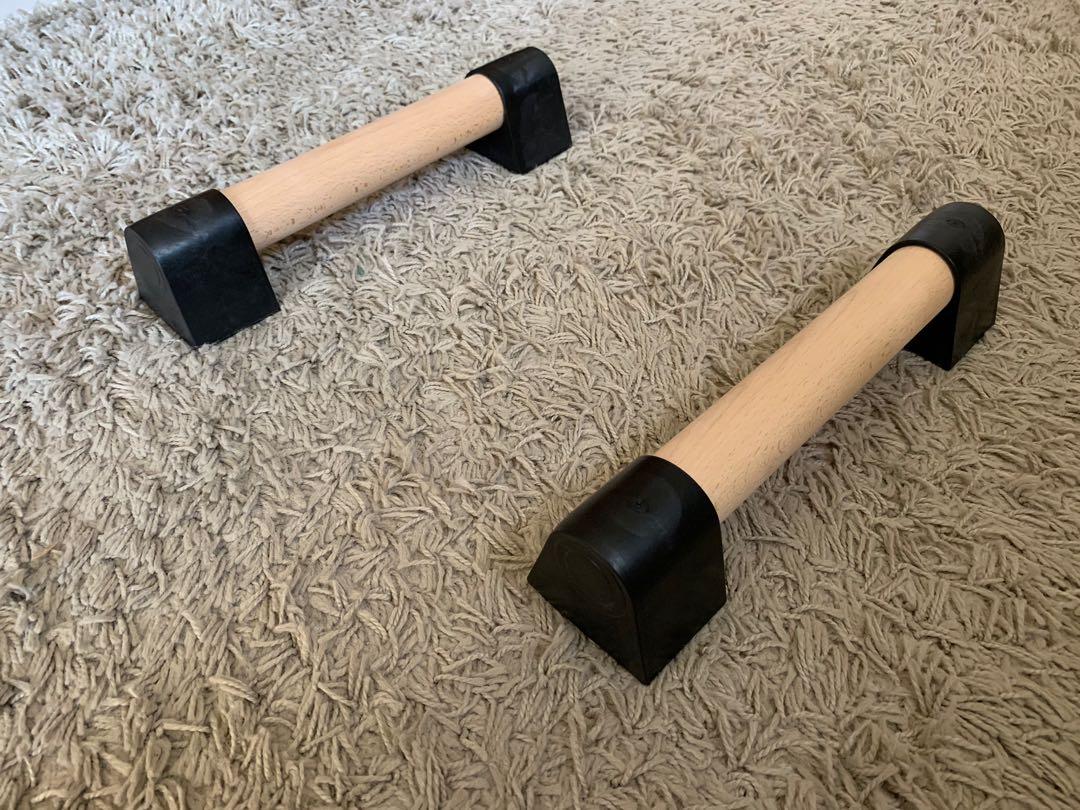 Wood Mini parallettes, Sports Equipment, Exercise & Fitness, Toning ...