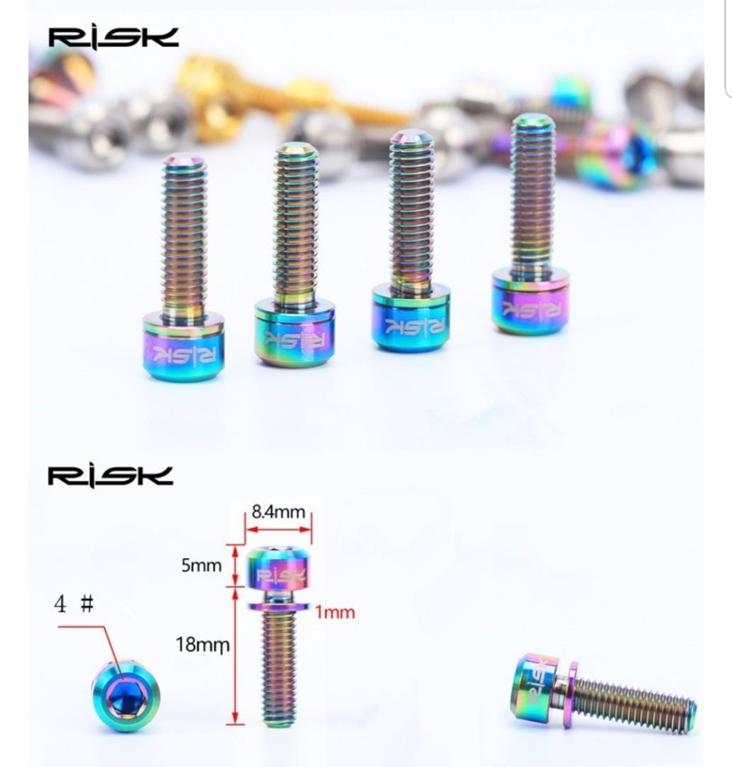 **RISK Titanium M5*18mm Stem Bolts 6piece/lot, Sports Equipment ...