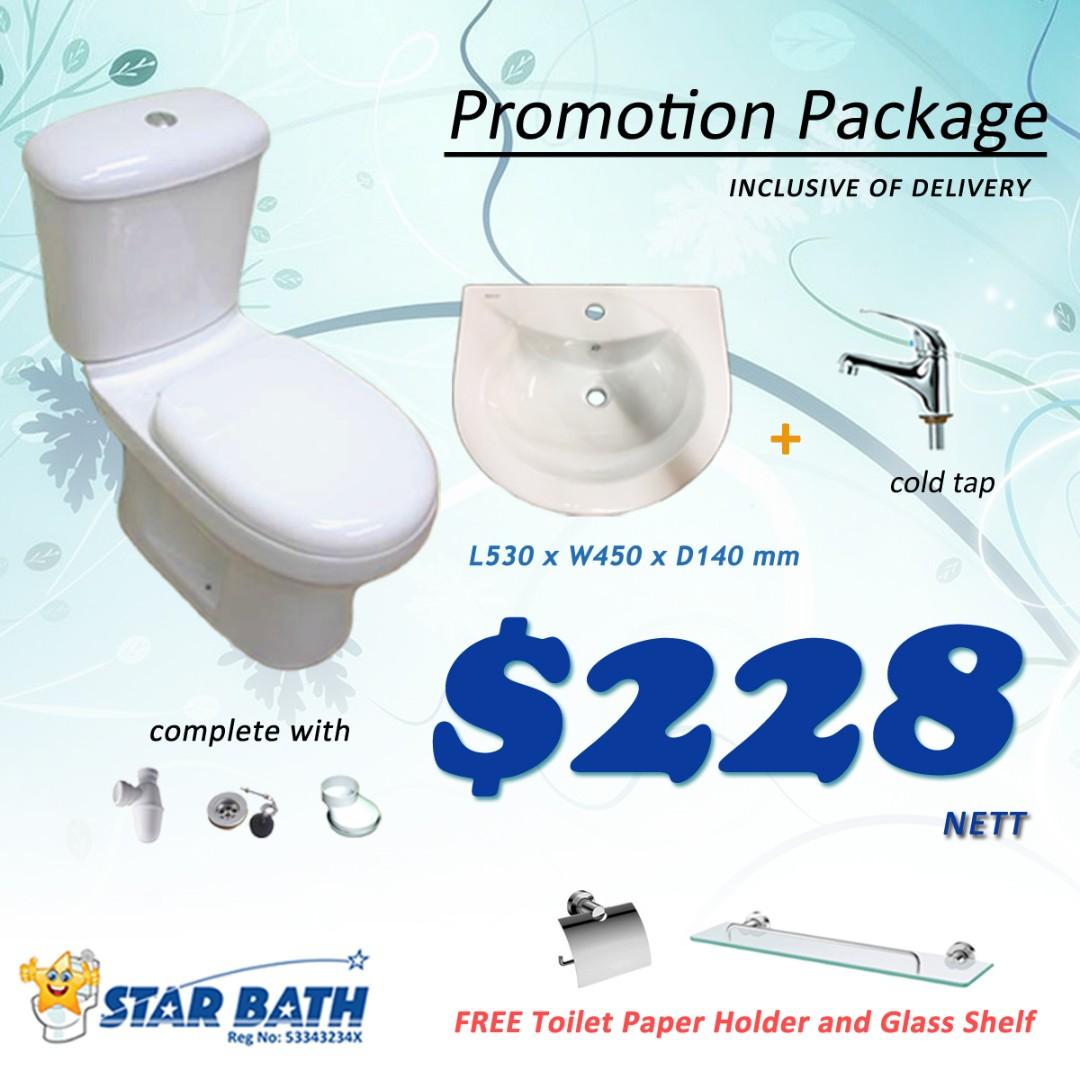 Toilet Bowl Package, Furniture & Home Living, Bathroom & Kitchen ...