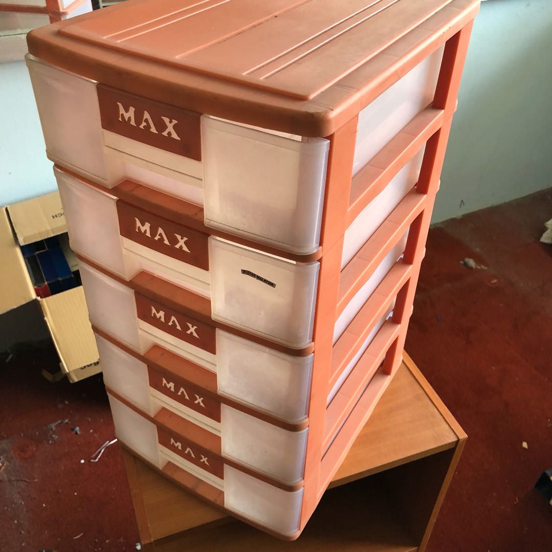 5 tier plastic drawers, Furniture & Home Living, Furniture, Shelves ...