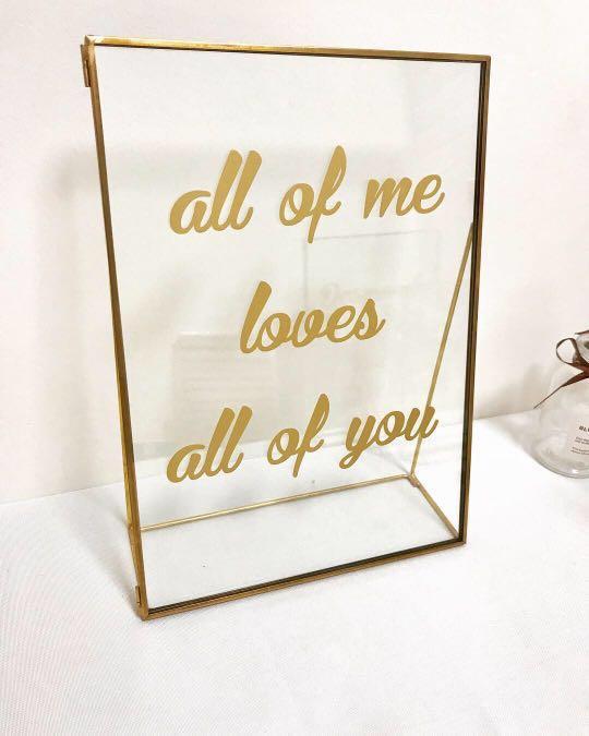 Customise GOLD caption A4 frame, Design & Craft, Others on Carousell