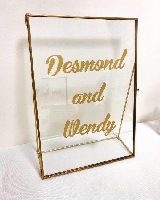 Customise GOLD caption A4 frame, Design & Craft, Others on Carousell