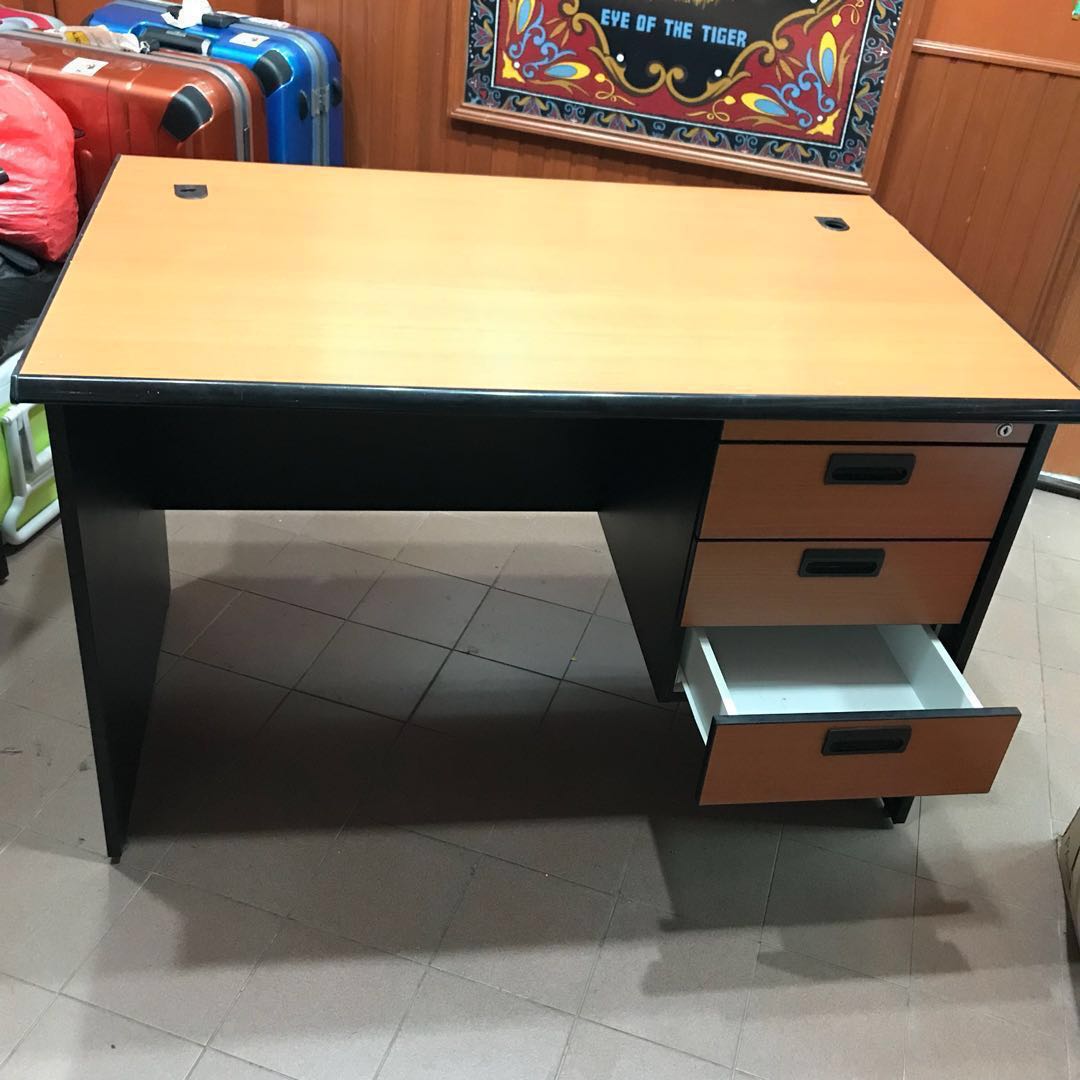 Office table with drawers, Furniture & Home Living, Furniture, Tables ...