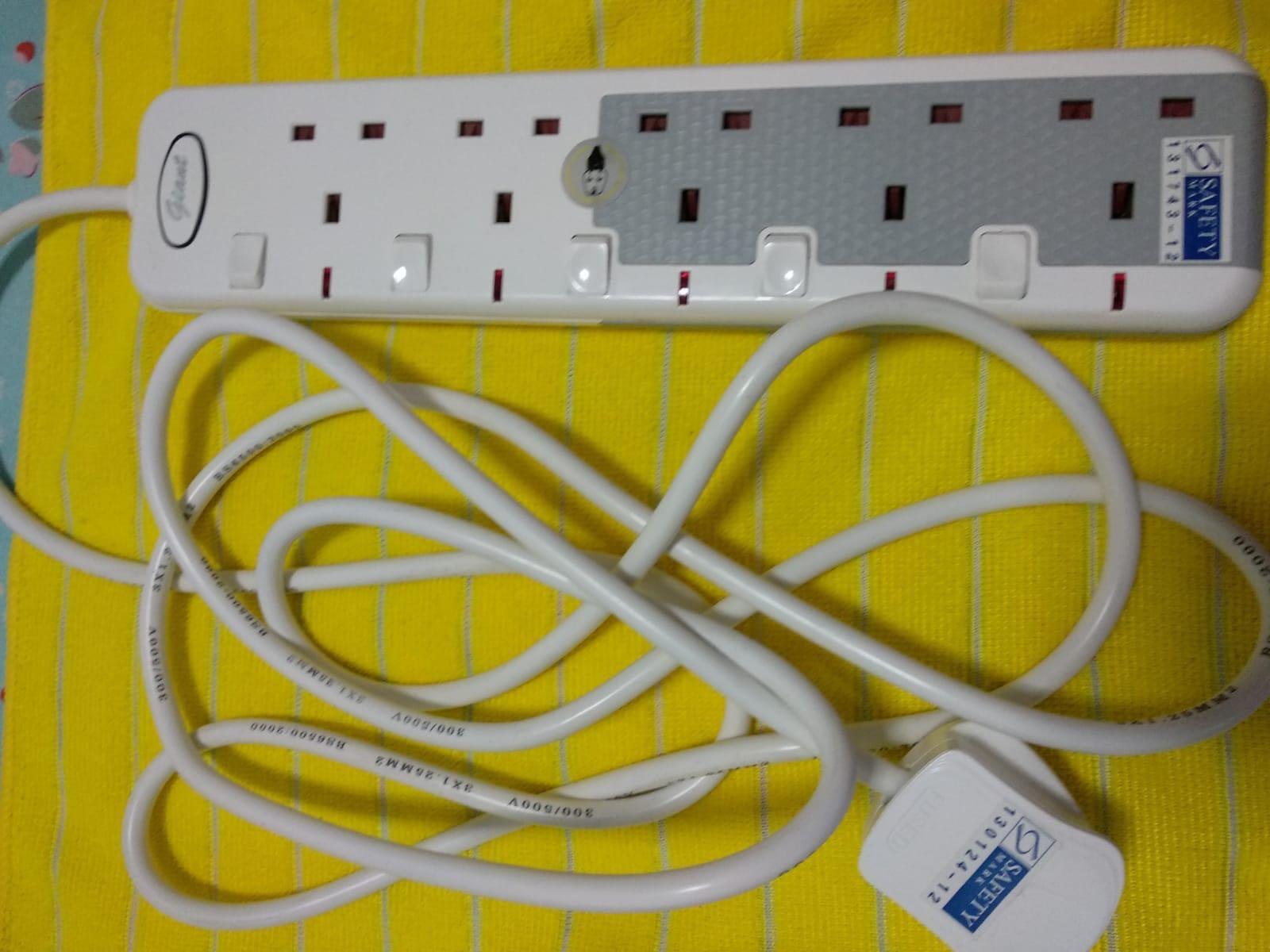 Safety Mark Certified 5 Way Extension Socket 3 Metre Powerstrip PS005 ...
