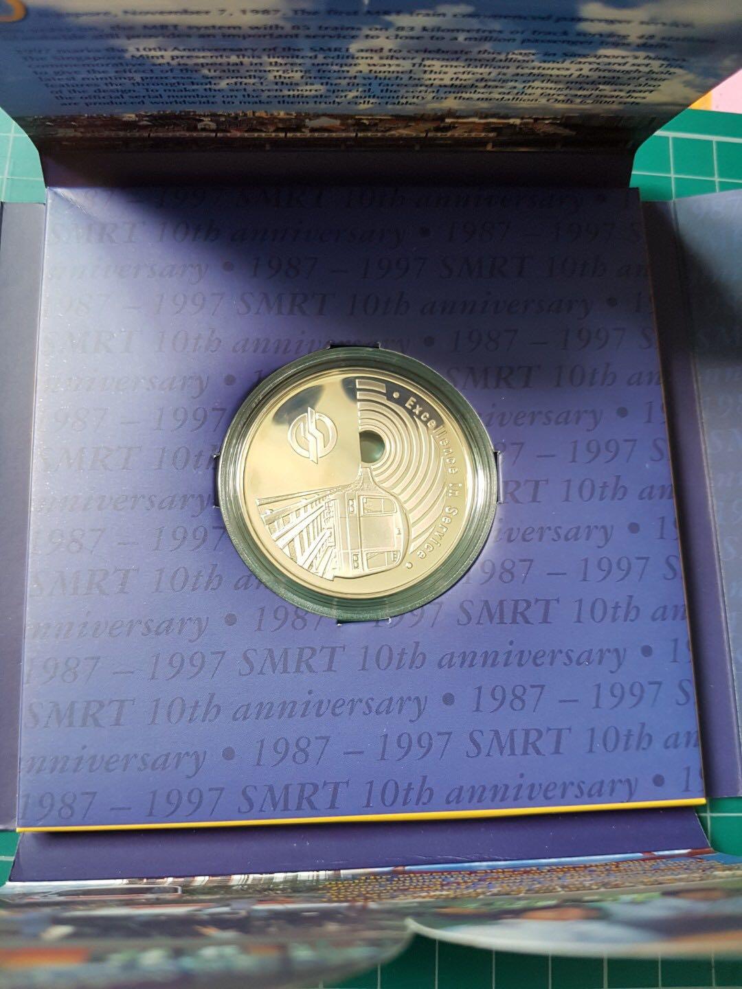SMRT 10th Anniversary 1987-1997 Silver coin, Hobbies & Toys ...