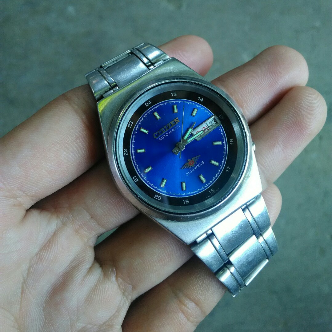 Citizen Automatic Dress Watch, Fresh Navy Blue Sunburst Dial, Men's ...