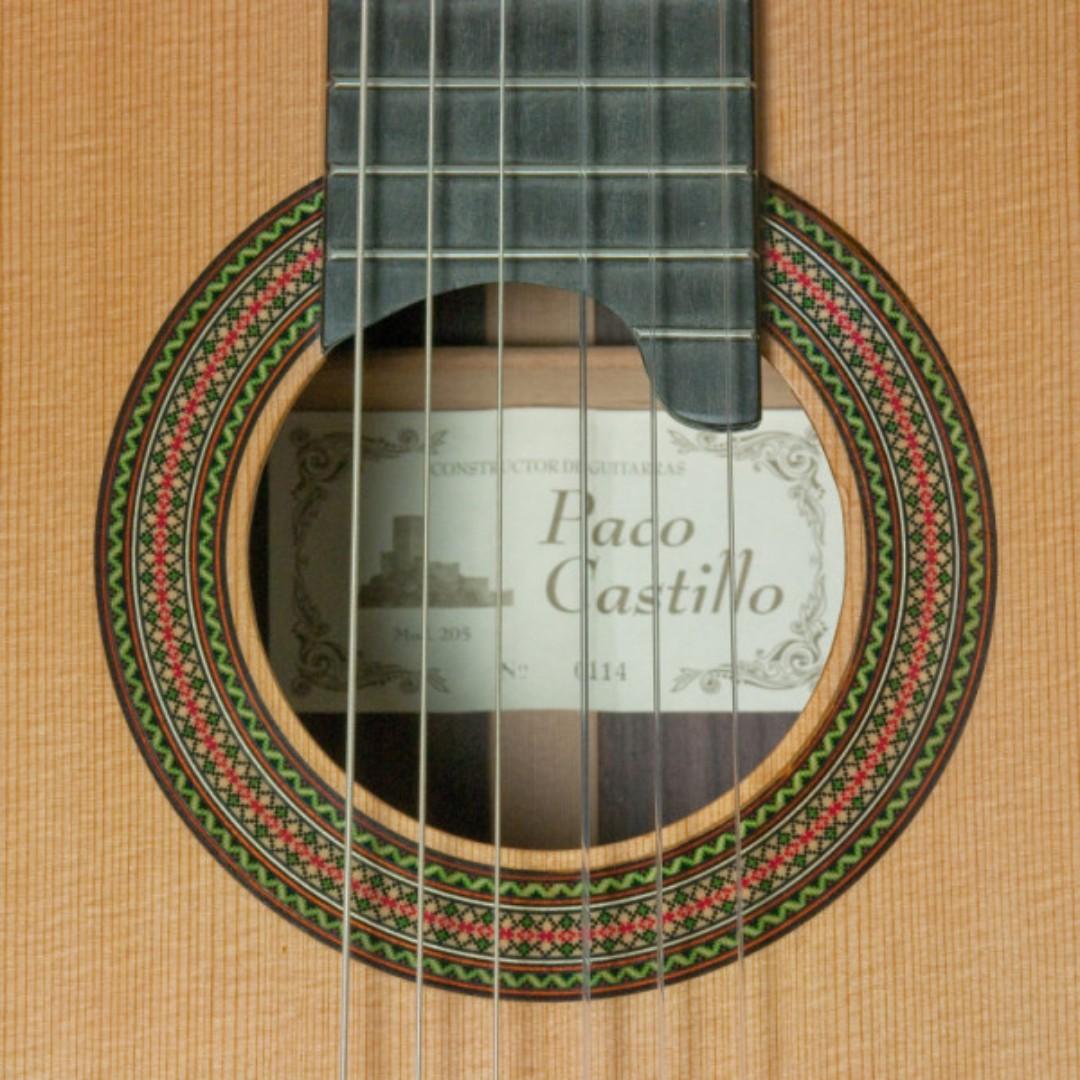 Paco Castillo-Classical Handcrafted Full Solid Guitar (205) w/Hard Case, Hobbies & Toys, Music ...