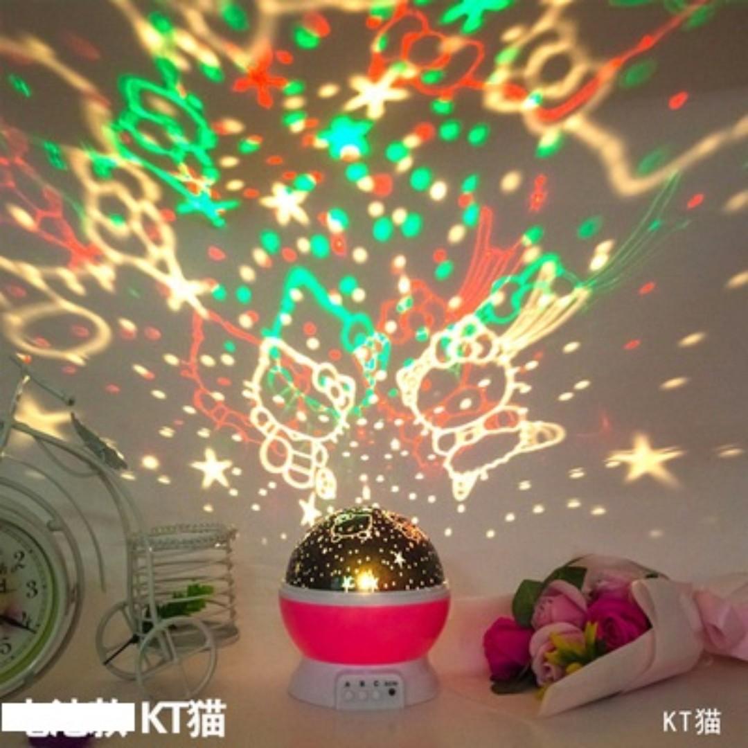 Rotating Projection Night Lamp(Hello Kitty), Furniture & Home Living ...